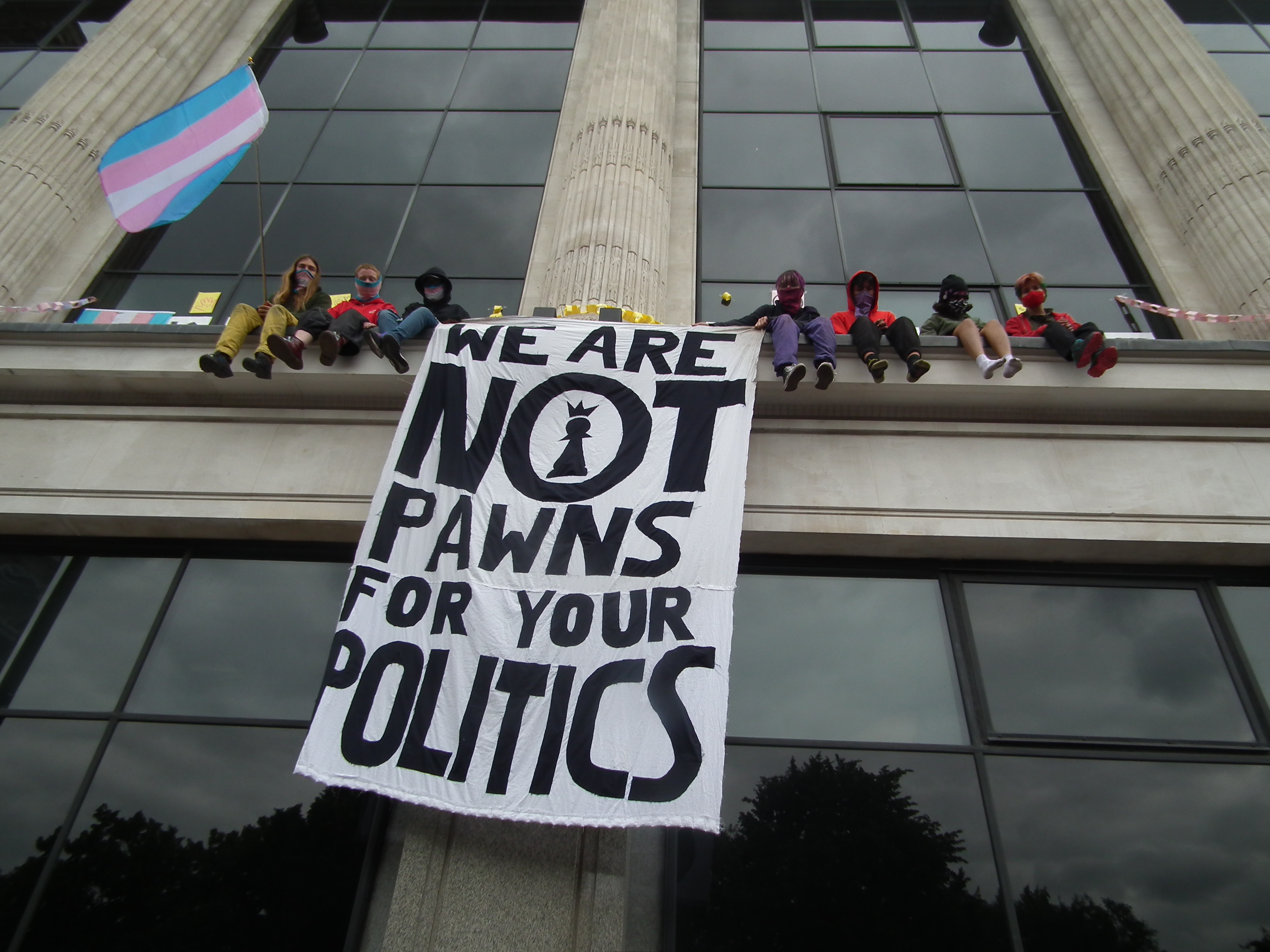 Trans teens stage protest at NHS England headquarters in London