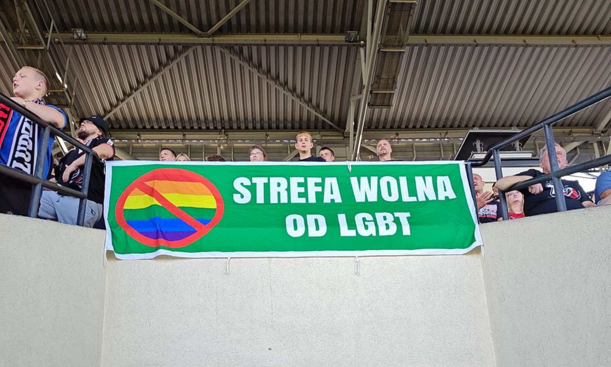 'LGBT-free zone' banner displayed at football match in Poland