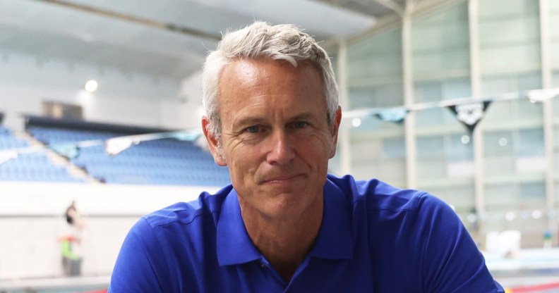 Does gay swimmer Mark Foster have a partner or Olympic medals?