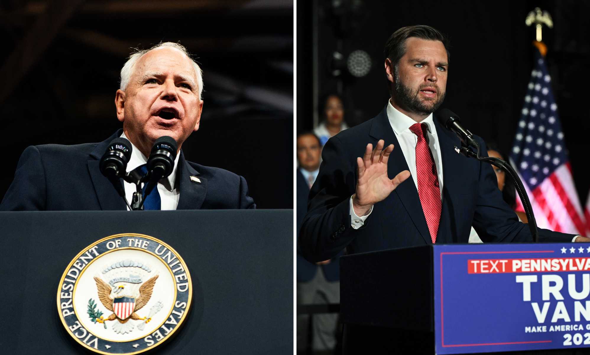Tim Walz roasts JD Vance with couch joke at first rally appearance