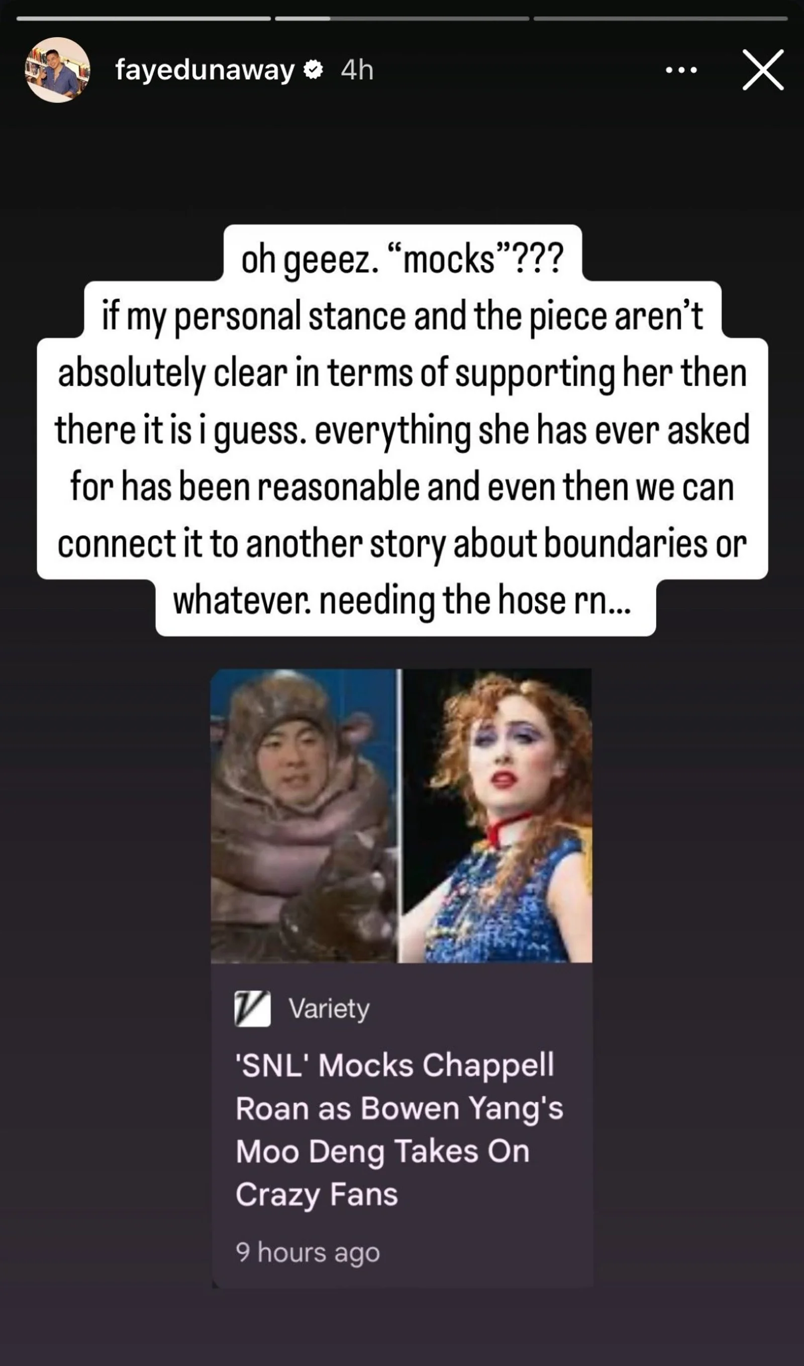 Bowen Yang denies mocking Chappell Roan in Moo Deng SNL skit