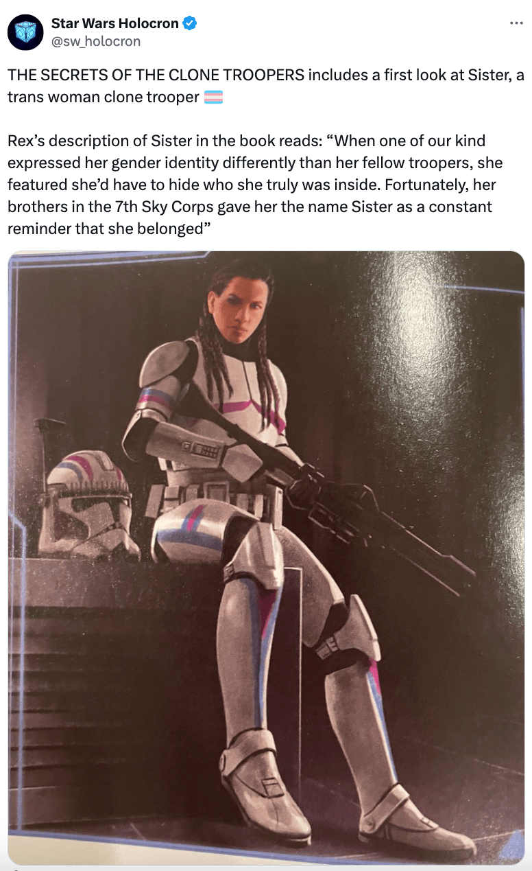 Star Wars trans stormtrooper triggers the 'anti-woke' brigade