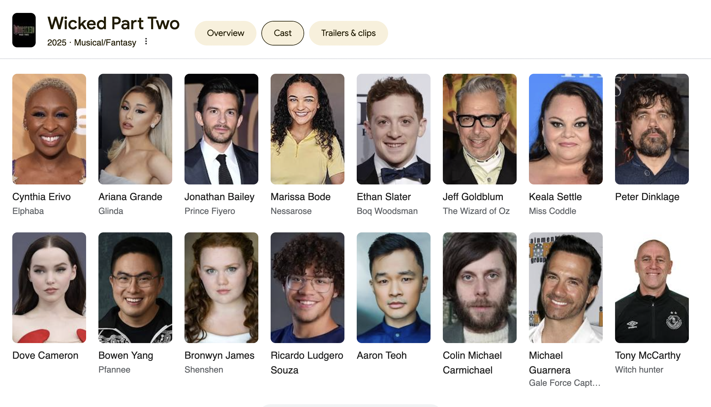 No, Dove Cameron isn't confirmed to play Dorothy in Wicked Part 2