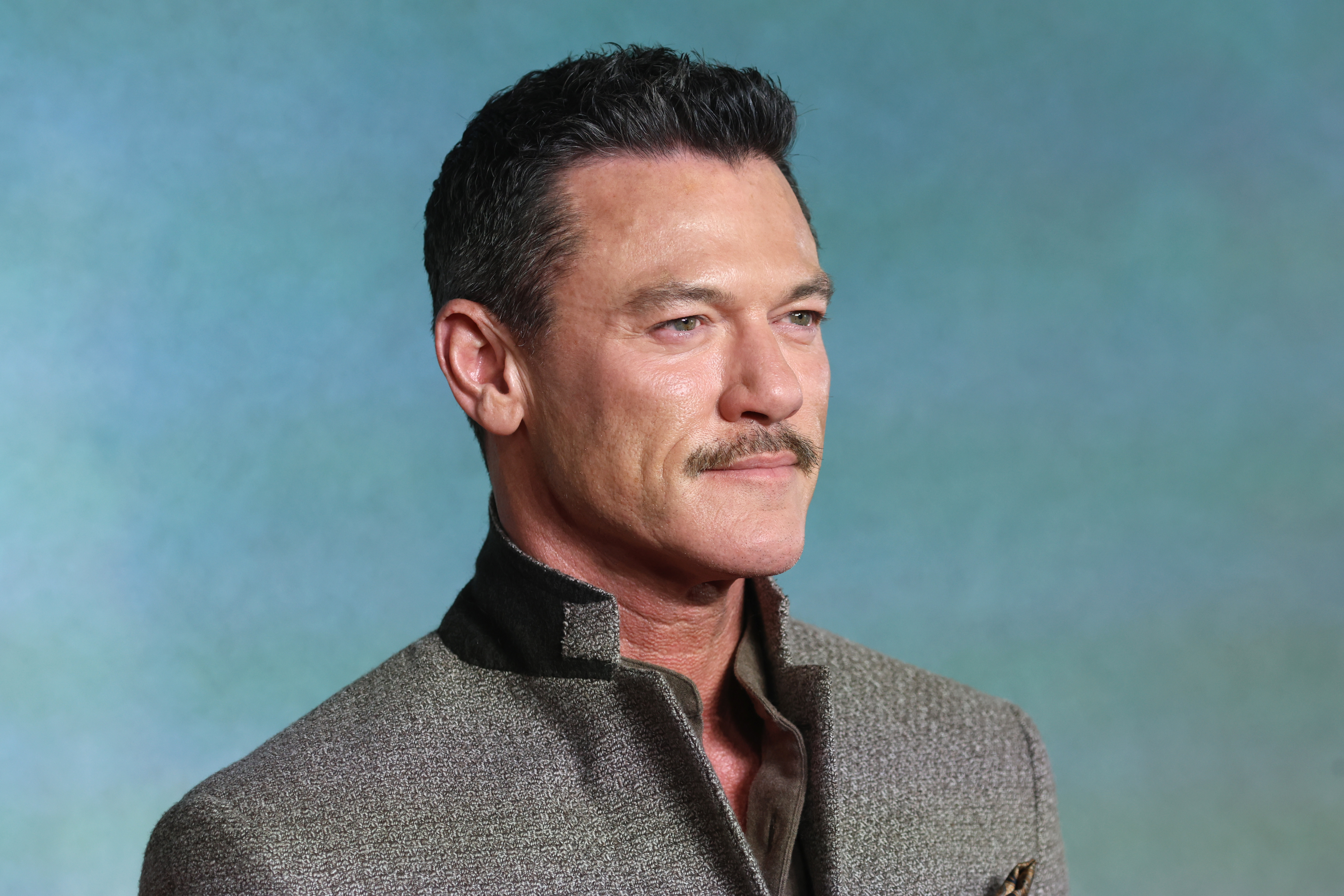 Luke Evans shows off skimpy swimwear with boyfriend Fran Tomas
