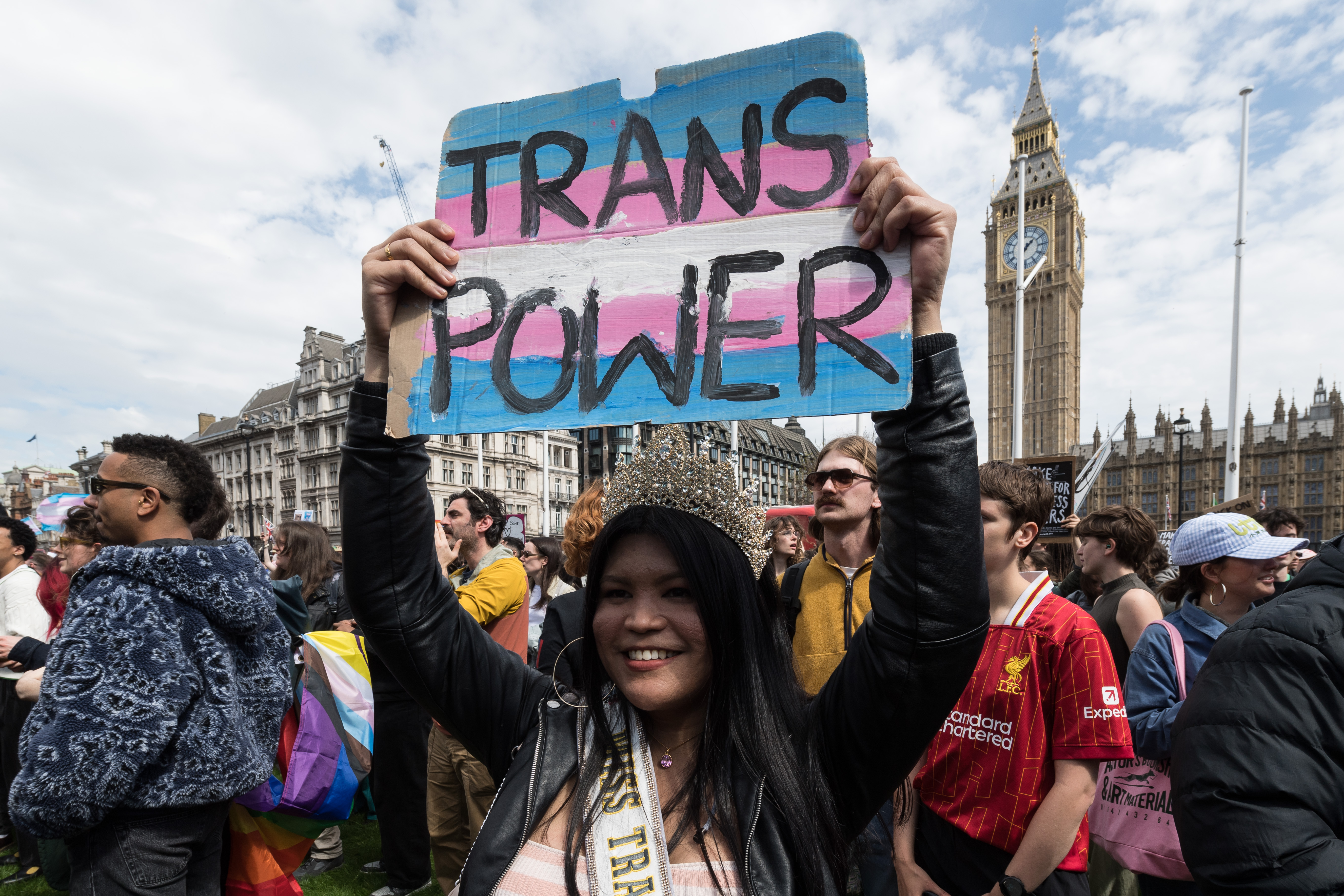Thousands of protesters rally in London for trans rights