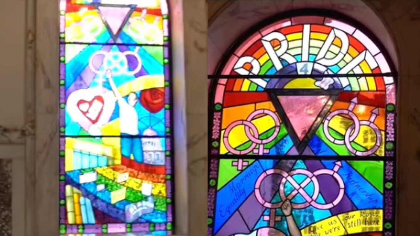 Belfast City Hall unveils stunning Pride stained glass window