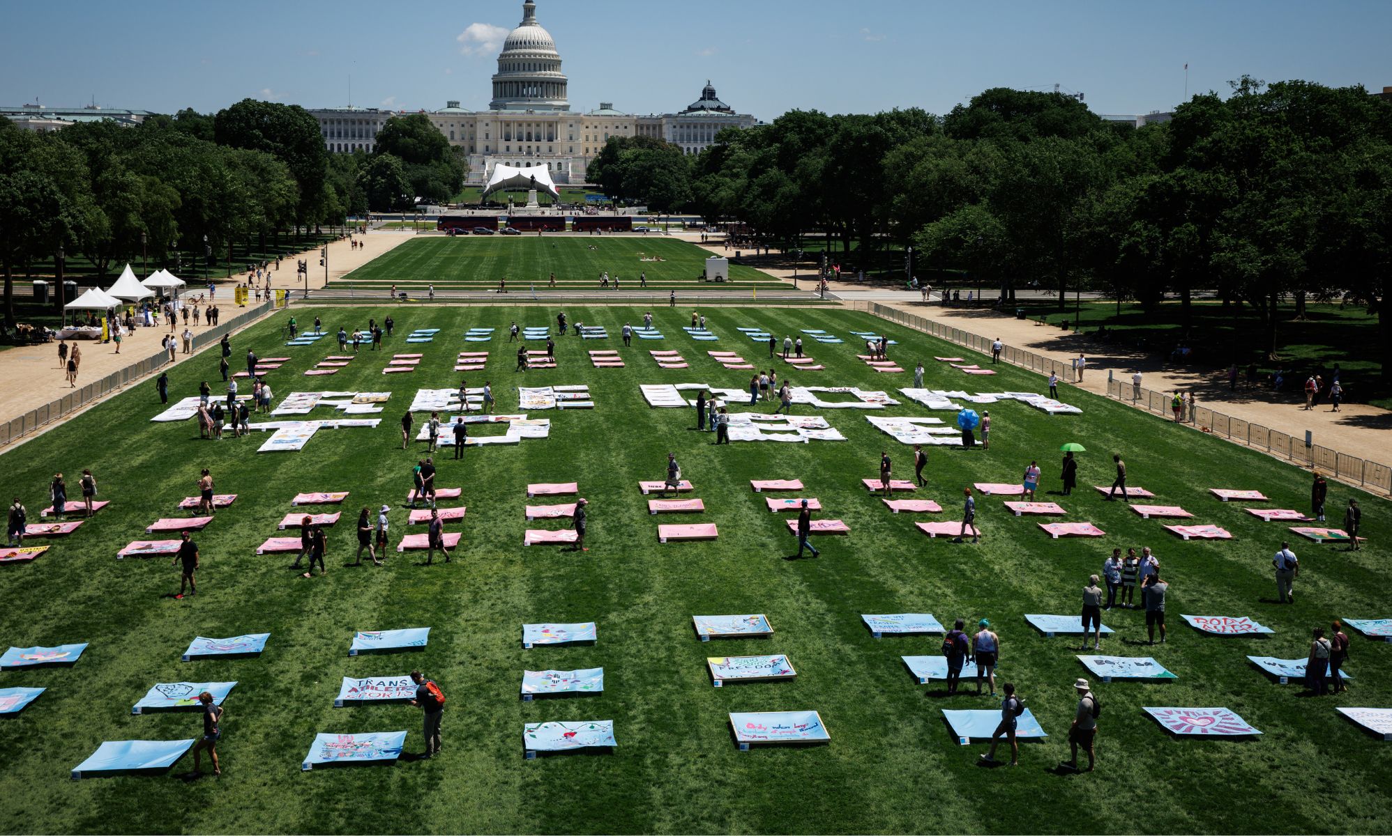 Freedom to Be: Trans rights quilts laid in powerful display