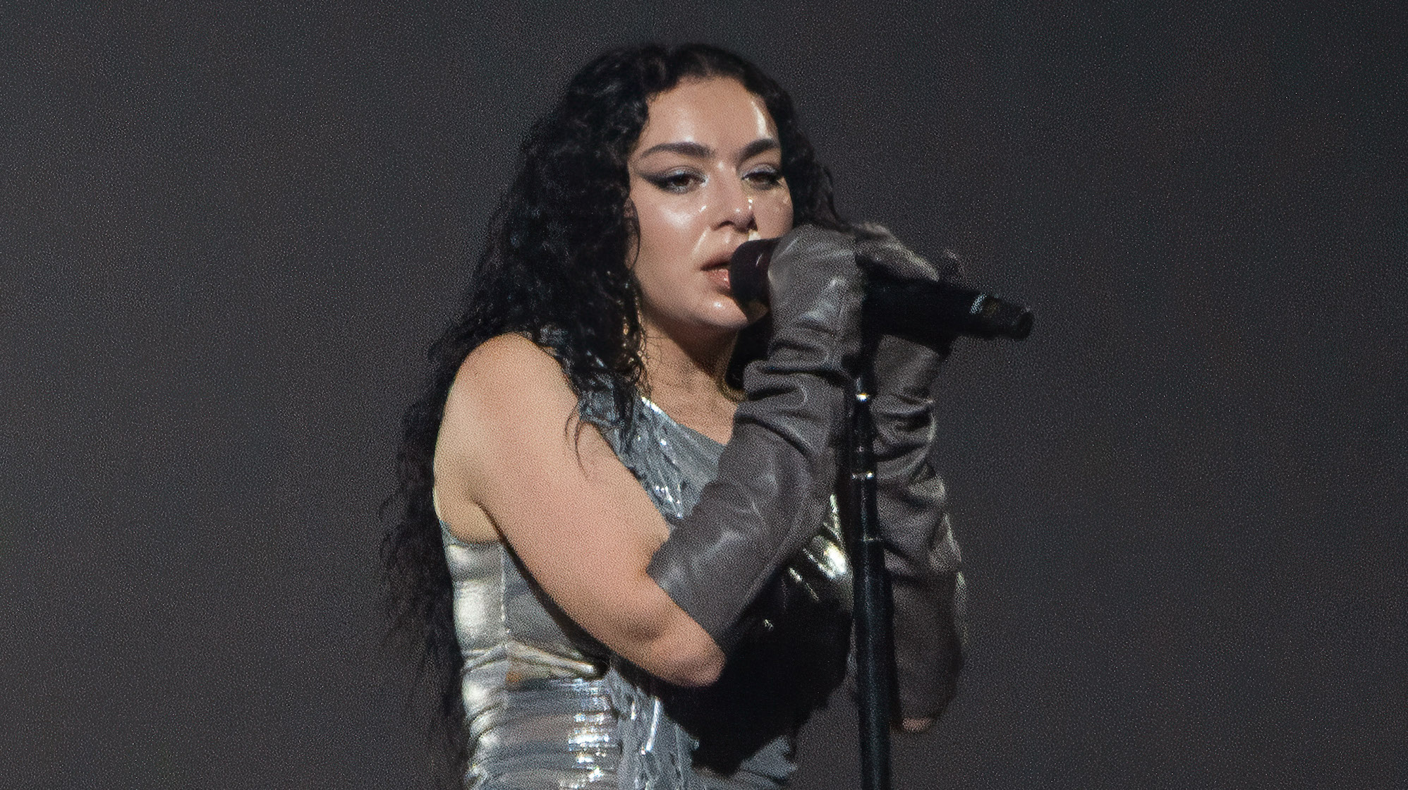 Charli XCX performs at Grammys with Julia Fox and Alex Consani