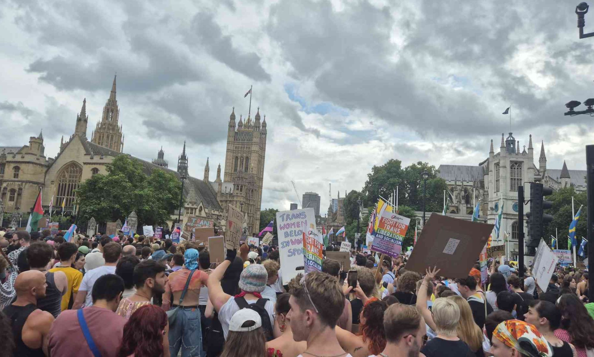 Thousands of protesters rally in London for trans rights