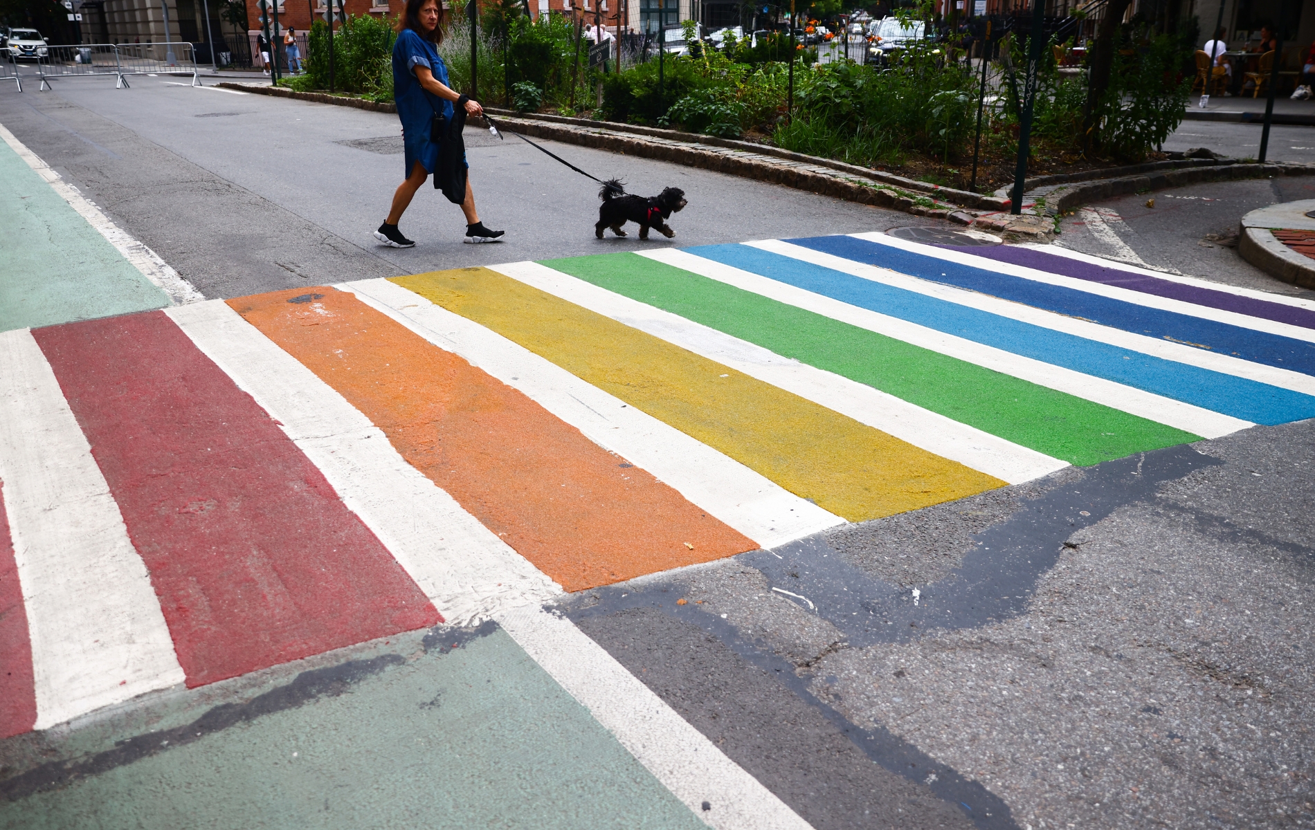 Protestors re-colour Pulse nightclub memorial crosswalk with chalk