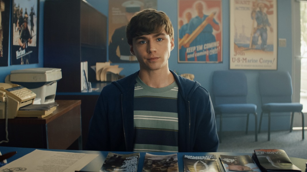 Boots stars Miles Heizer and Angus O'Brien reunite in shirtless pic