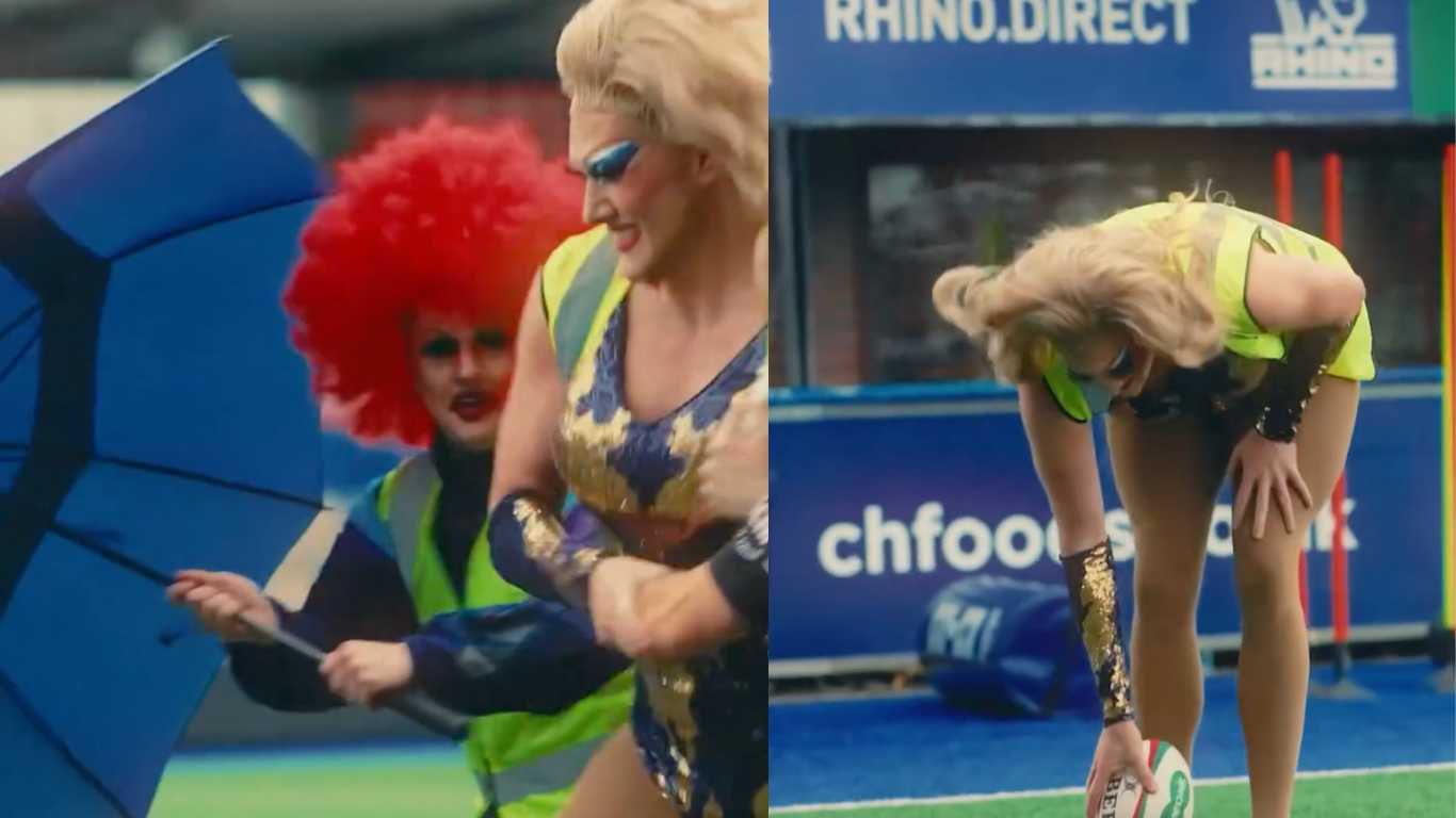 Drag queens compete in rugby match and raise thousands for sick kids