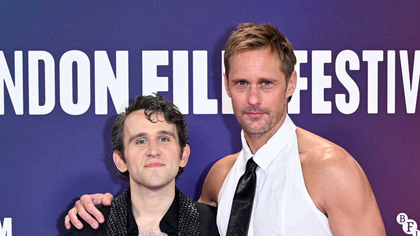 Pillion's Harry Melling 'very comfortable' with Alexander Skarsgard sex ...